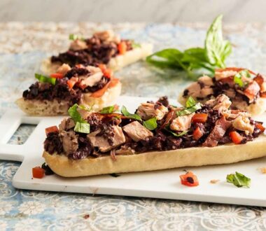 Tuna Tapenade Bruschetta With Crispy Salami | Genova Seafood