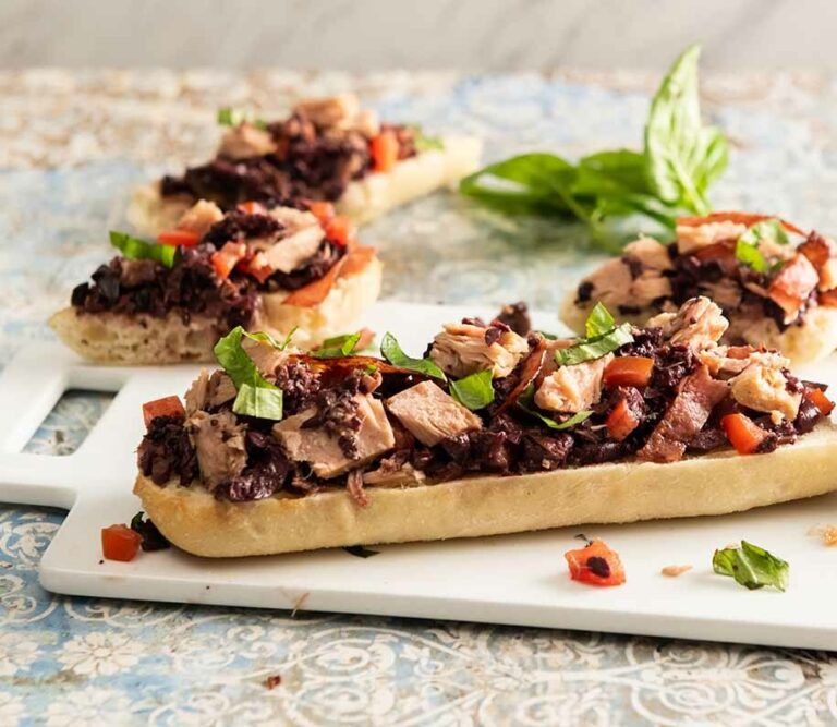 Tuna Tapenade Bruschetta With Crispy Salami | Genova Seafood